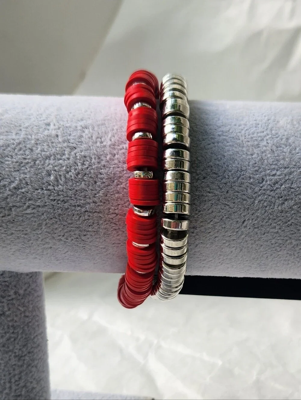 paparazzi | Jewelry | Catalina Marina Red Stretch 2 Stackable Bracelets ...
